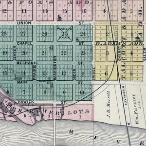 1886 Map of Rockton Winnebago County Illinois - Etsy