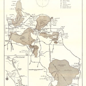 1980 Map of Lake County Florida Lakes - Etsy