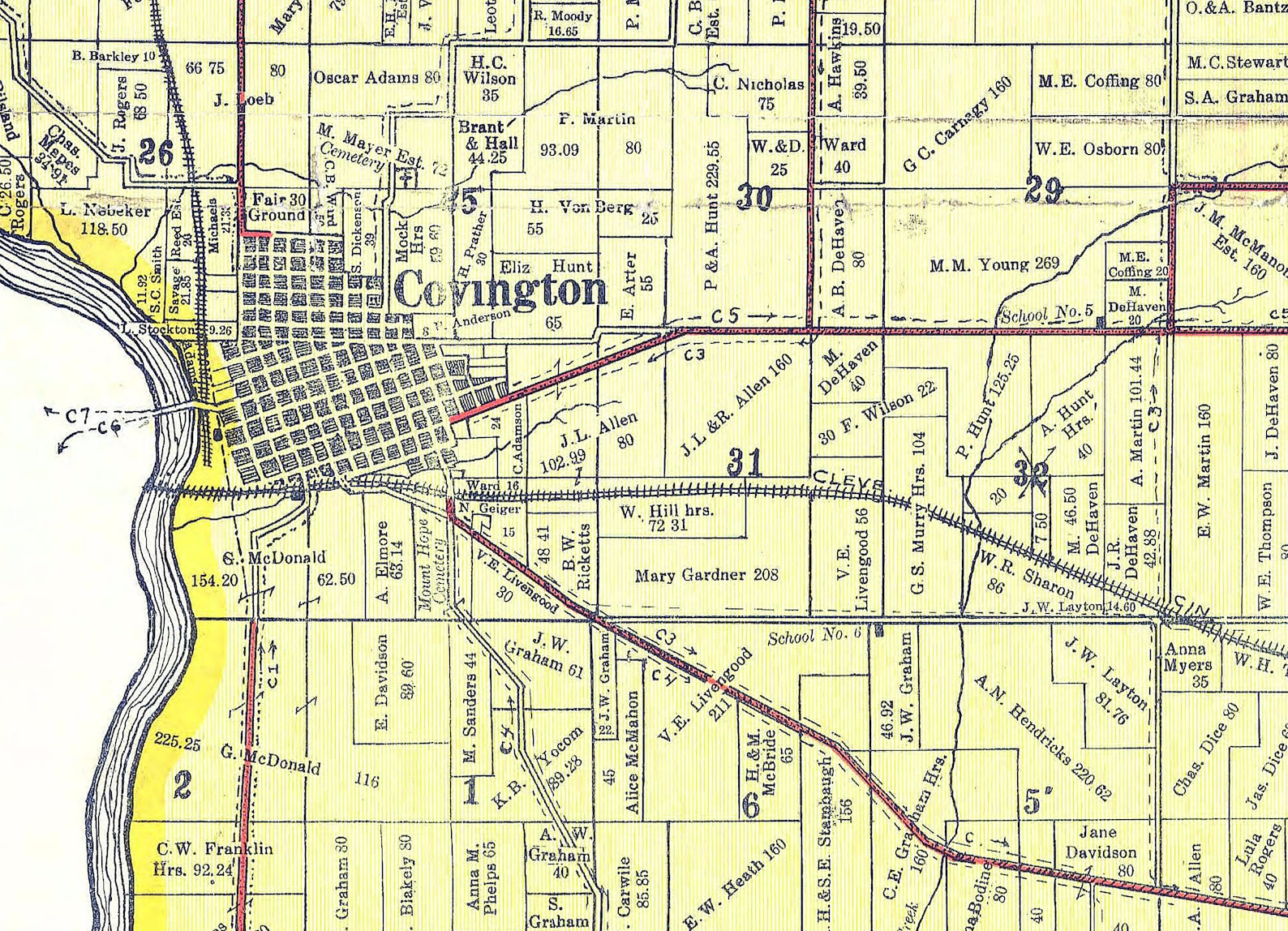 1914 Farm Line Map of Fountain County Indiana - Etsy