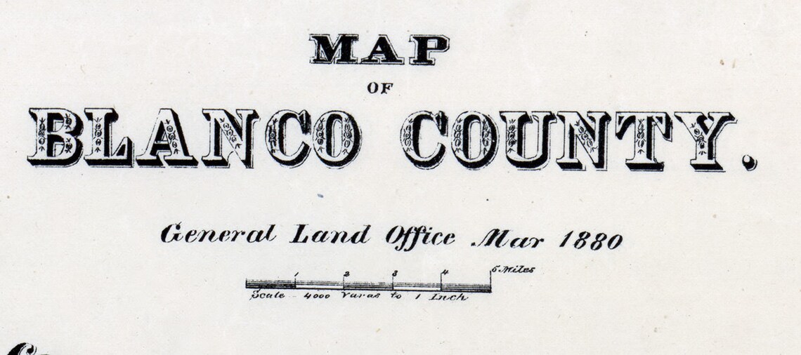 1880 Farm Line Map of Blanco County Texas - Etsy