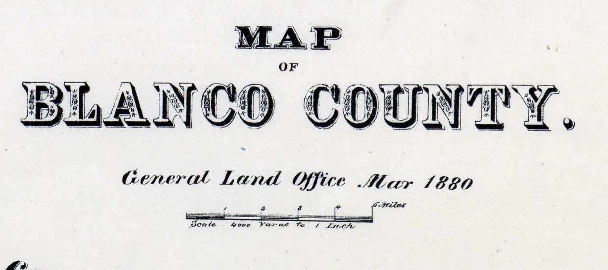 1880 Farm Line Map of Blanco County Texas | Etsy