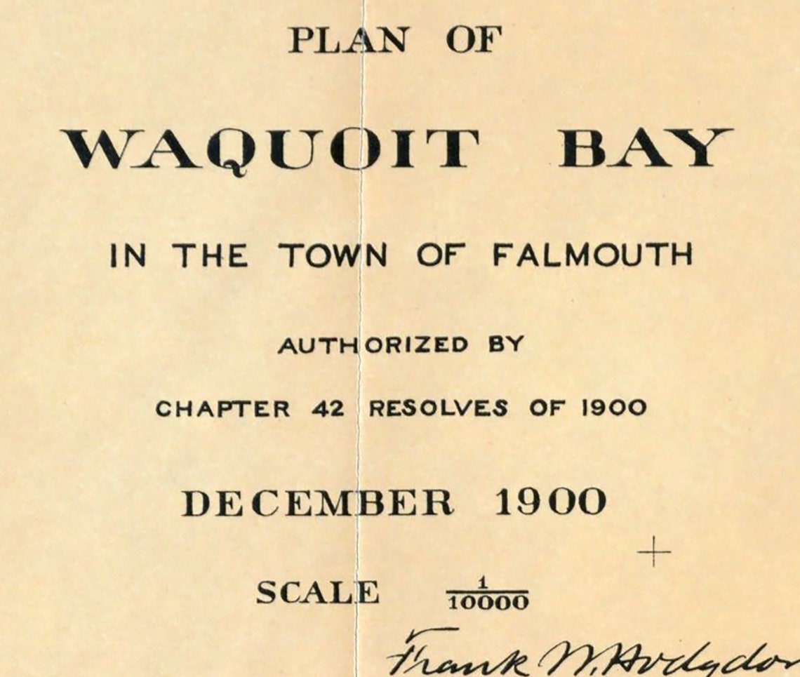 1900 Map of Waquoit Bay Falmouth Massachusetts - Etsy