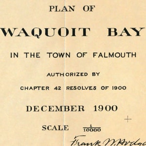 1900 Map of Waquoit Bay Falmouth Massachusetts - Etsy