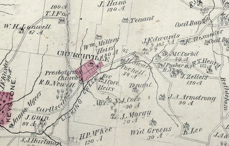 1877 Map of Monroe Township Clarion County Pennsylvania Oil - Etsy