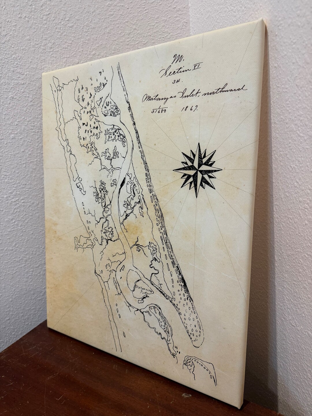 1867 Map of Matanzas Inlet Saint Johns County Florida Framed - Etsy