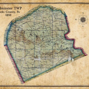 1850 Map of Bedminster Township Bucks County Pennsylvania - Etsy