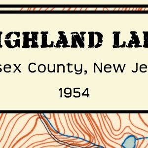 1954 Map of Highland Lake New Jersey - Etsy