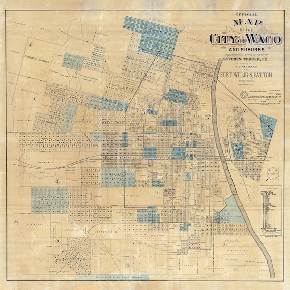 Waco Texas Maps And Highways Map Map Of Waco, Texas And Additions