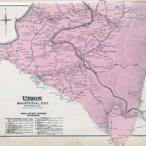 1886 Map of Union Township Monongalia County West Virginia Stewartstown ...