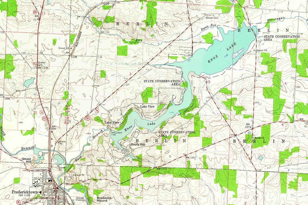 1963 Map of Knox Lake Ohio - Etsy