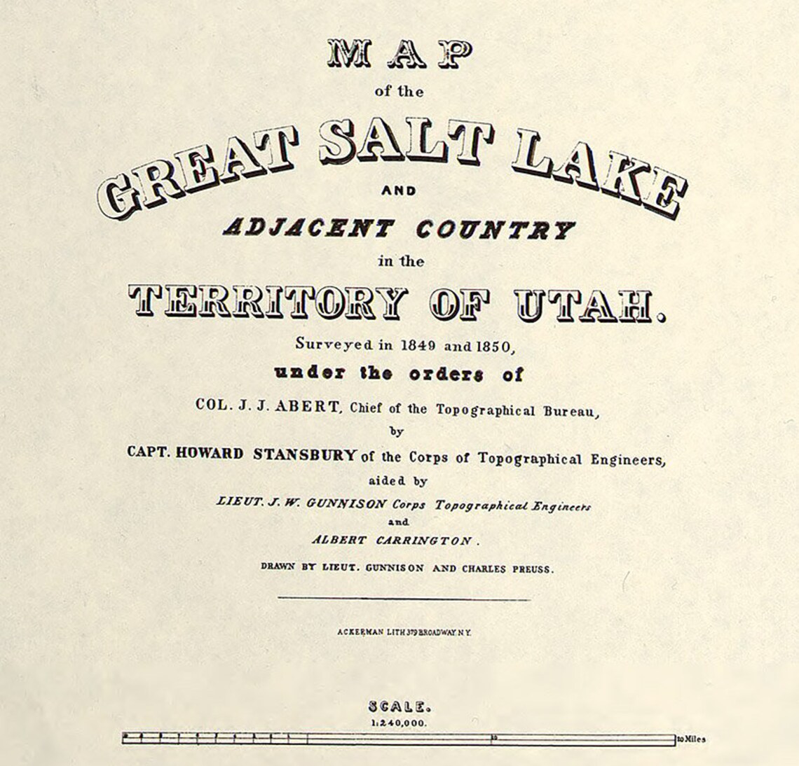 1850 Map of the Great Salt Lake Utah and Adjacent Country - Etsy UK