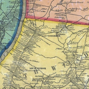 1855 Map of Hartford County Connecticut Genealogy - Etsy