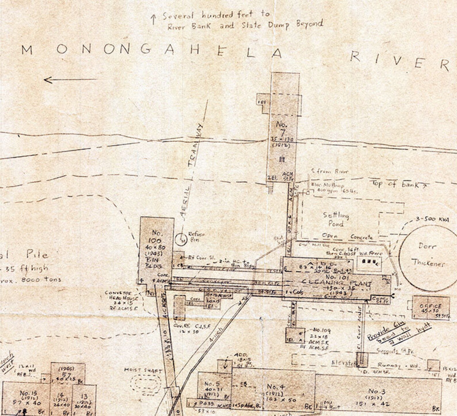 1958 Map of Crucible Mine Greene County Pennsylvania | Etsy