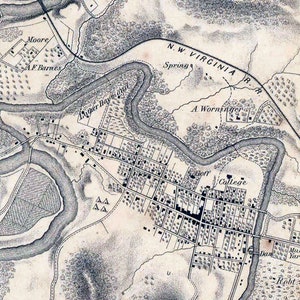 1863 Map of Clarksburg West Virginia - Etsy