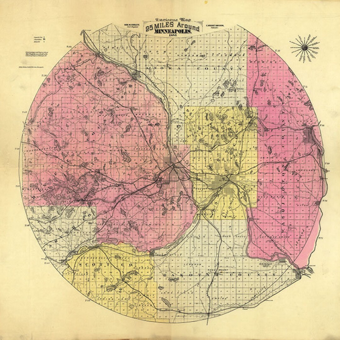 1881 Map of Minneapolis Minnesota - Etsy