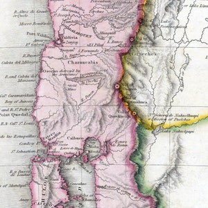 1816 Map of Chili - Etsy