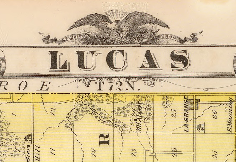 1875 Map of Lucas County Iowa - Etsy