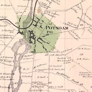 1865 Map of Potsdam Township Saint Lawrence County New York - Etsy