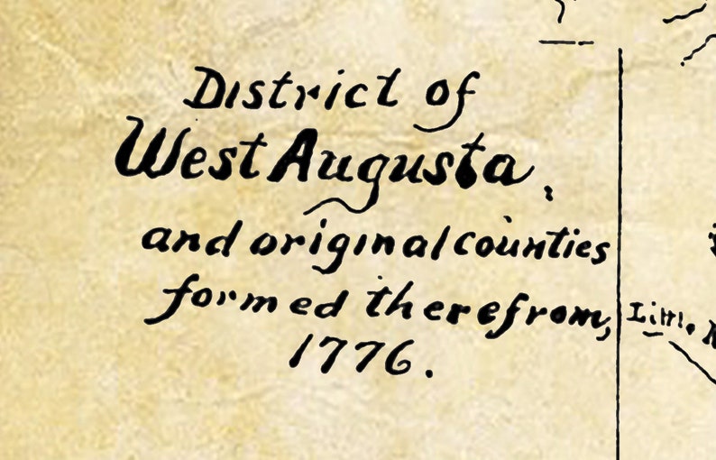 1776 Map of West Augusta County Virginia - Etsy