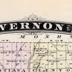 1878 Map of Vernon County Wisconsin - Etsy