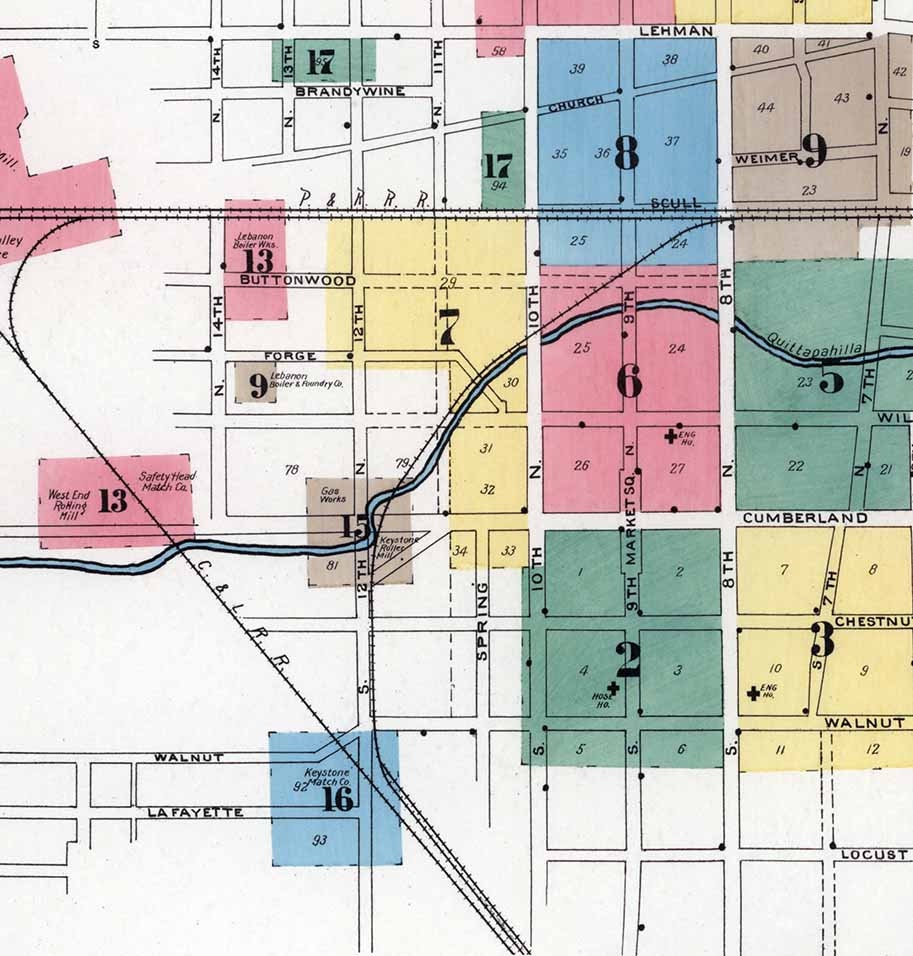 1896 Town Map of Lebanon County Pennsylvania - Etsy