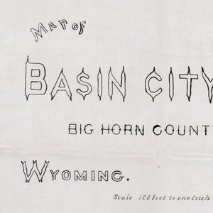 1896 Map of Basin City Big Horn County Wyoming - Etsy