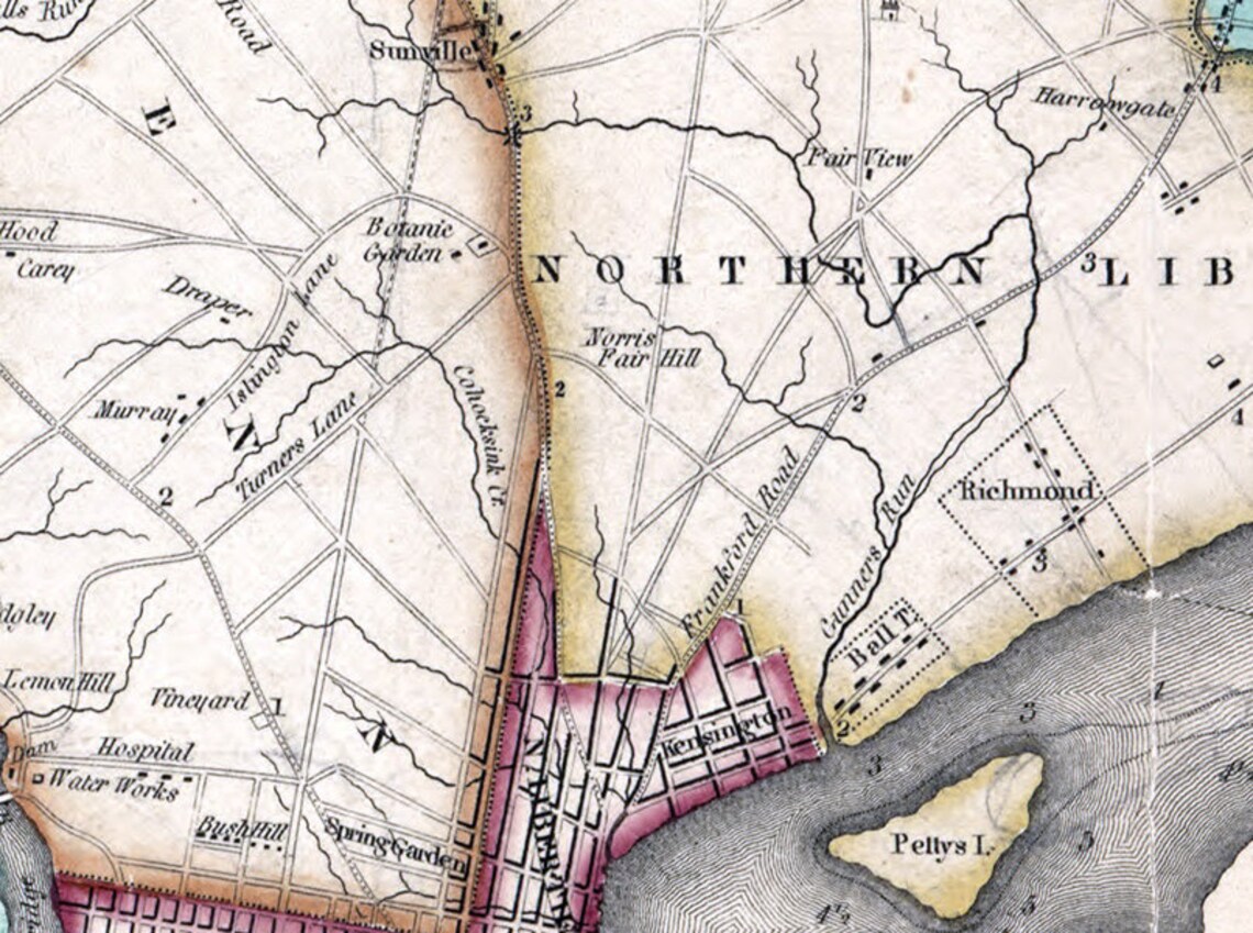 1819 Map of Philadelphia County Pennsylvania Land Owner Map | Etsy