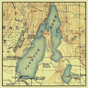 1911 Map of Payette Lake Idaho - Etsy