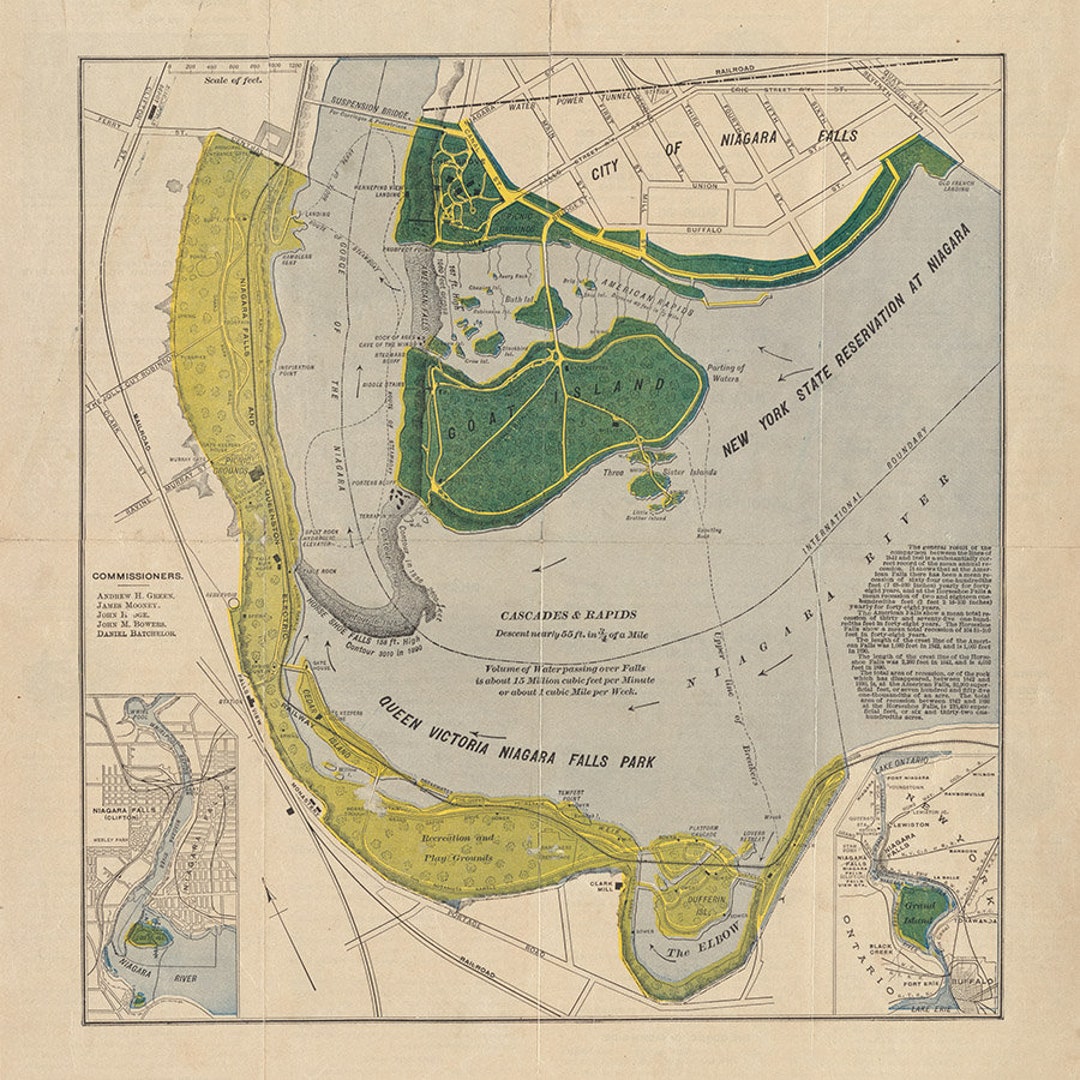 1890 Map of Niagara Falls - Etsy