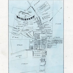 1862 Map of Boyertown Berks County Pennsylvania - Etsy Canada