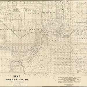 1889 Farm Line Map of Warren County PA - Etsy