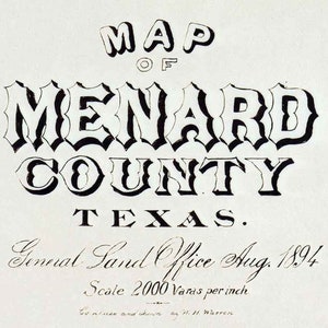 1894 Farm Line Map of Menard County Texas - Etsy