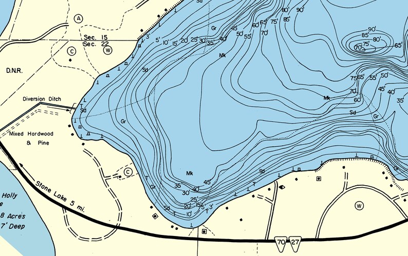 1972 Map of Whitefish Lake Sawyer County Wisconsin - Etsy
