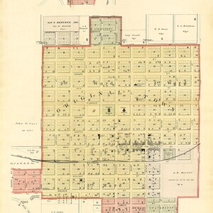 1887 Town Map of Seneca Nemaha County Kansas - Etsy