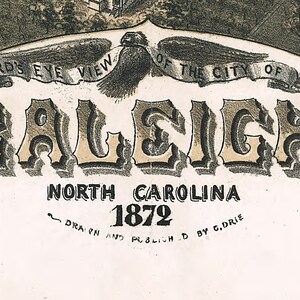 1872 Panoramic Map of Raleigh North Carolina - Etsy