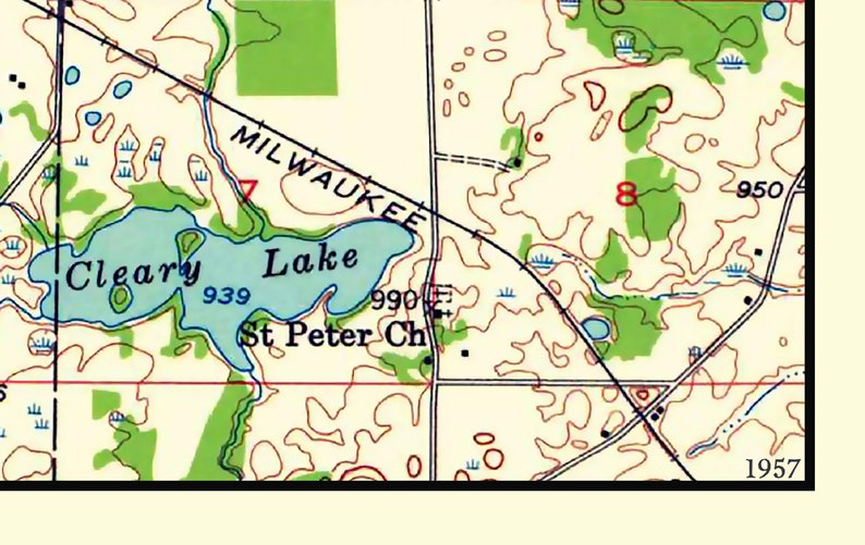 1957 Map of Prior Lake Minnesota - Etsy