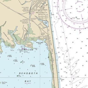 2022 Nautical Chart of Cape Henlopen to Indian River Inlet - Etsy
