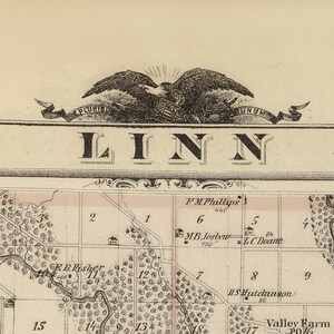 1875 Map of Linn County Iowa - Etsy