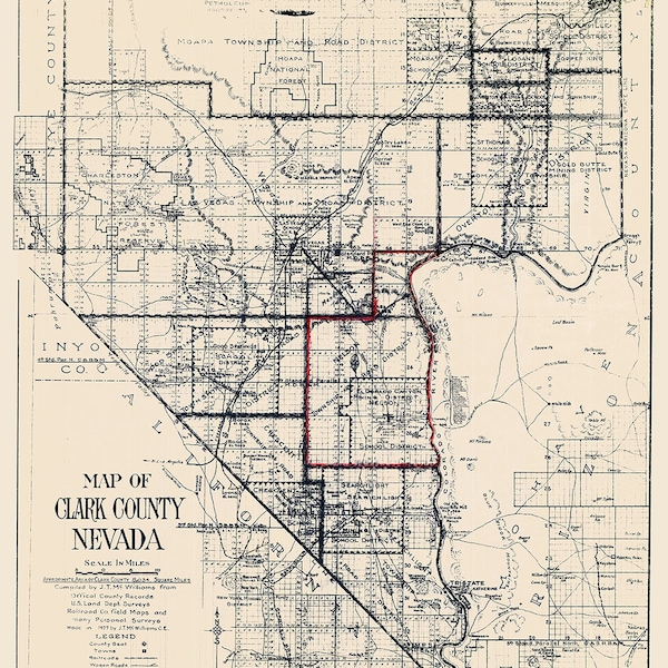 Map of Clark County - Etsy