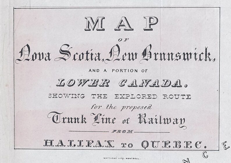 1845 Map of Nova Scotia New Brunswick and Lower Canada - Etsy
