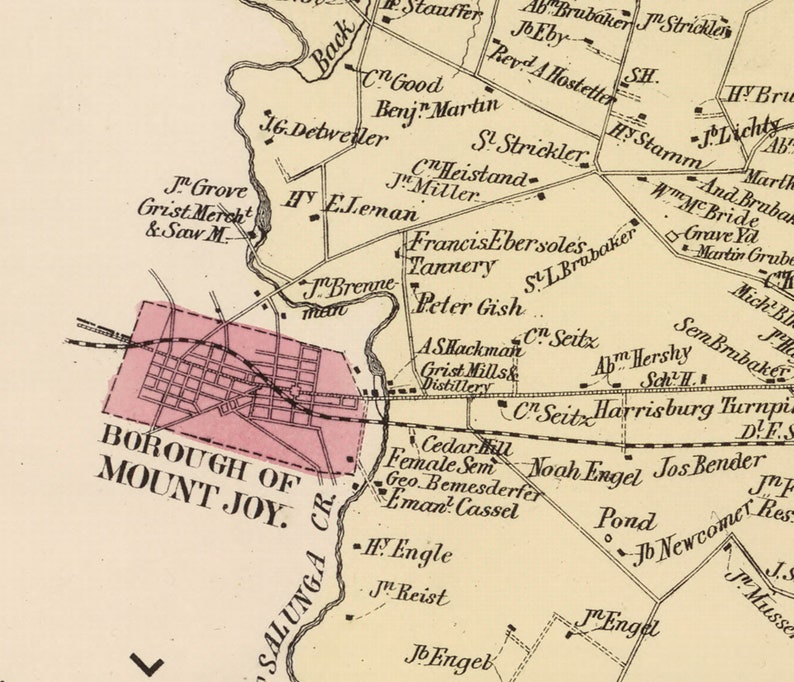 1864 Map of Rapho Township Lancaster County Pennsylvania - Etsy