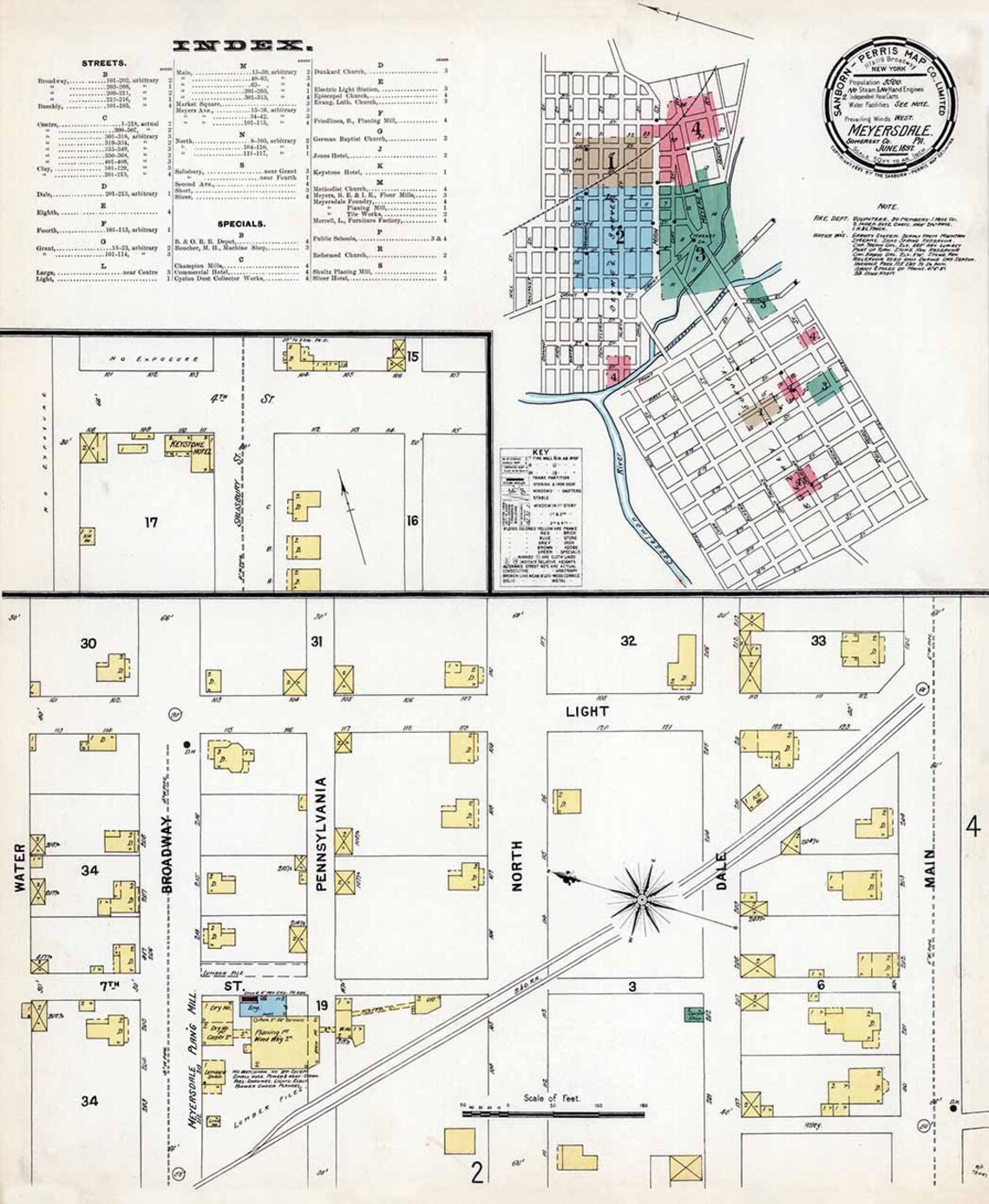 1897 Town Map of Meyersdale Somerset County Pennsylvania - Etsy