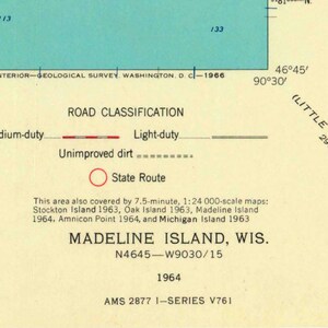 1964 Topo Map of Madeline Island Lake Superior Apostle Islands - Etsy