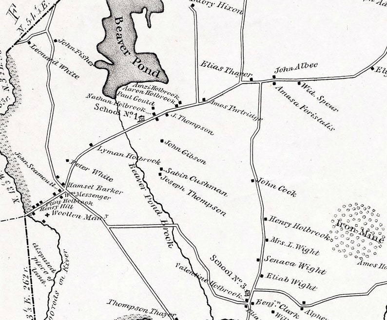 1830 Town Map of Bellingham Norfolk County Massachusetts - Etsy