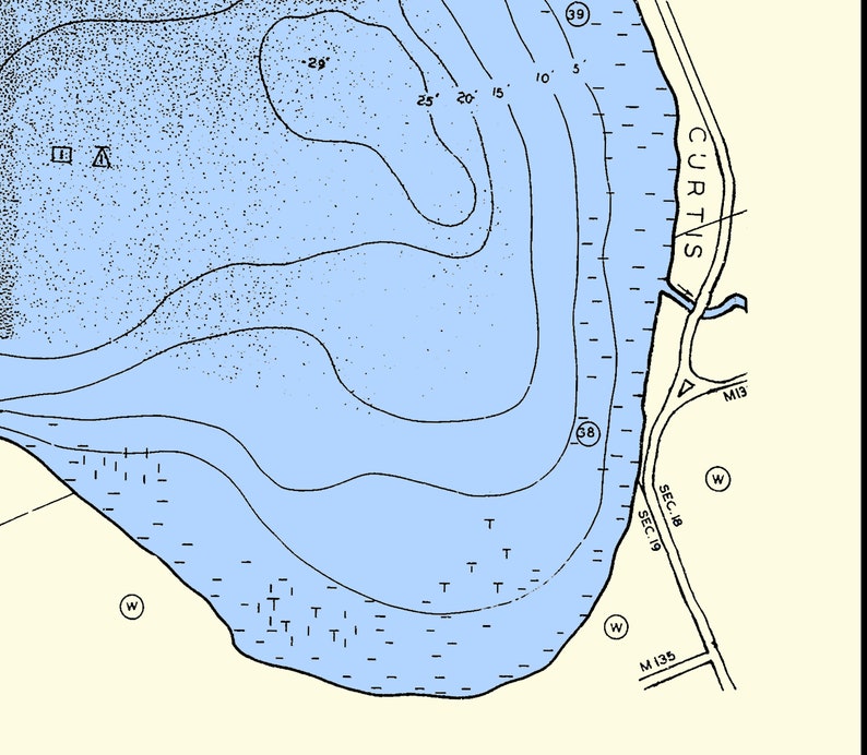 1937 Map of South Manistique Lake Mackinac County Michigan - Etsy