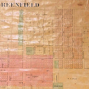 1875 Farm Line Map of Hancock County Indiana - Etsy