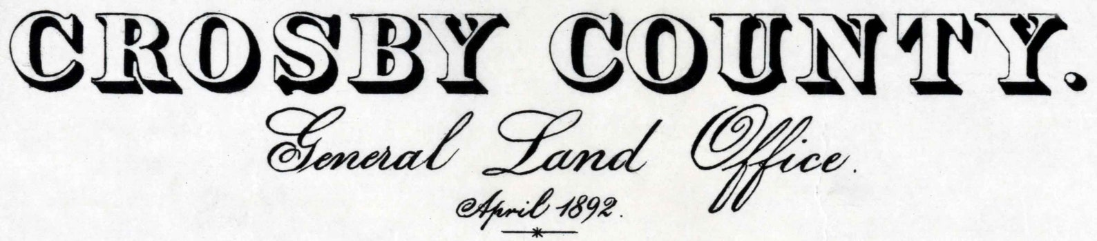 1892 Farm Line Map of Crosby County Texas - Etsy