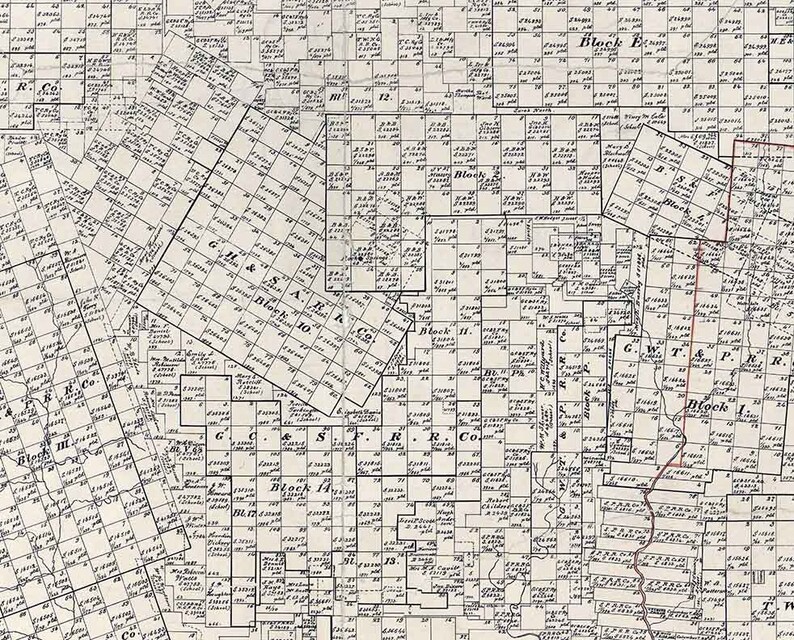 1893 Farm Line Map of Edwards County Texas - Etsy