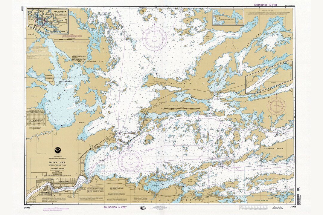 1998 Nautical Map of Border Lakes Minnesota Rainy Lake - Etsy