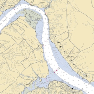 2001 Nautical Chart of James River Virginia Jamestown Island to Jordan ...